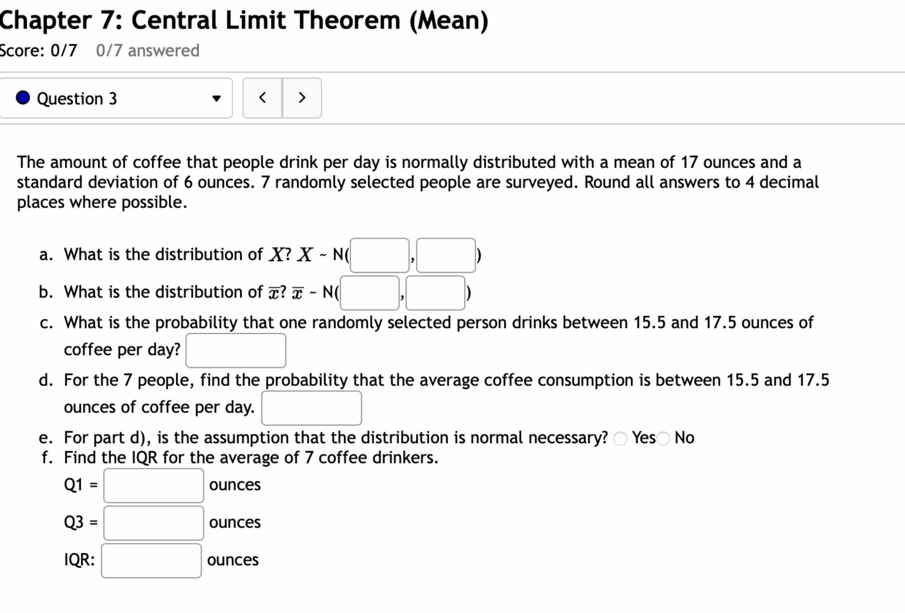 Solved The amount of coffee that people drink per day is | Chegg.com