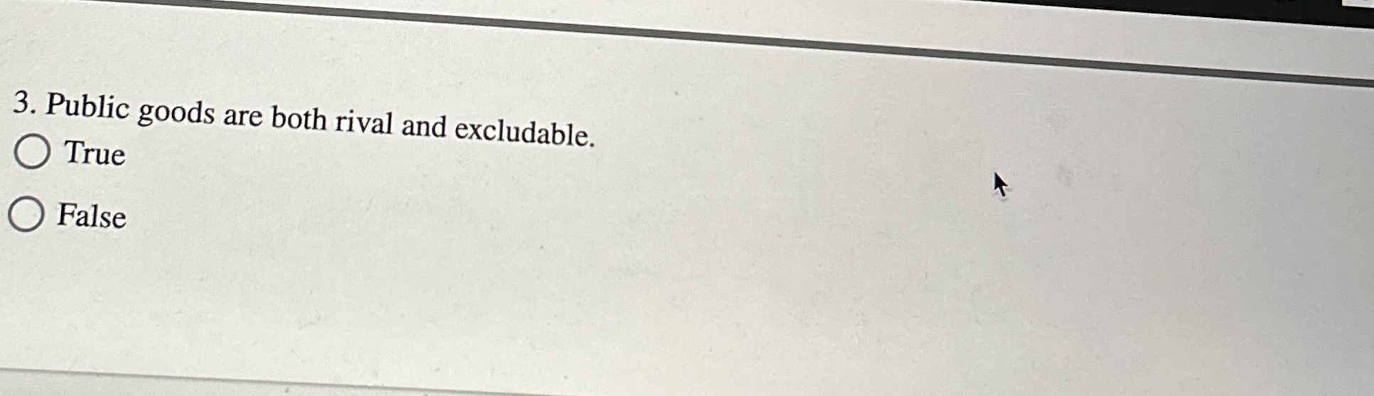 Solved Public goods are both rival and excludable.TrueFalse | Chegg.com