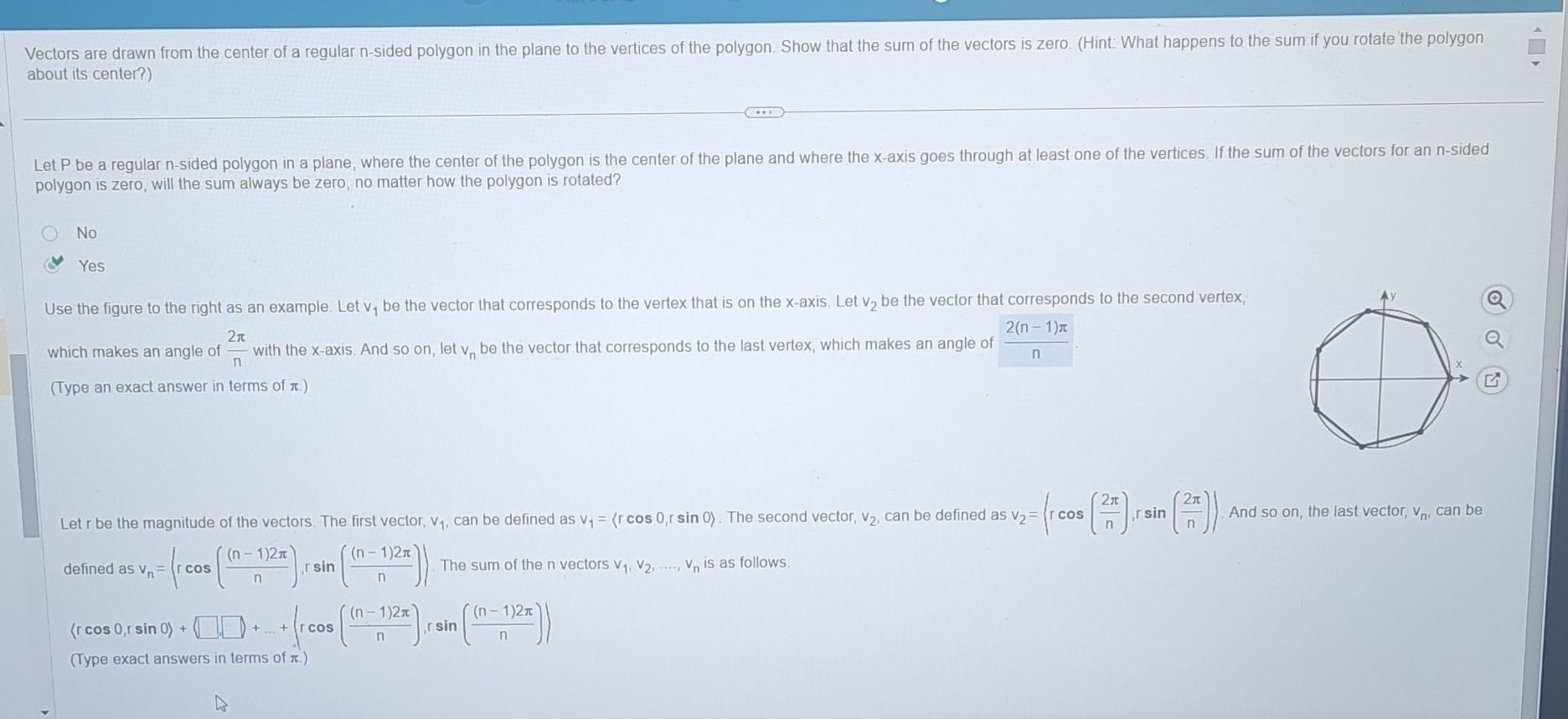 Solved Vectors are drawn from the center of a regular | Chegg.com