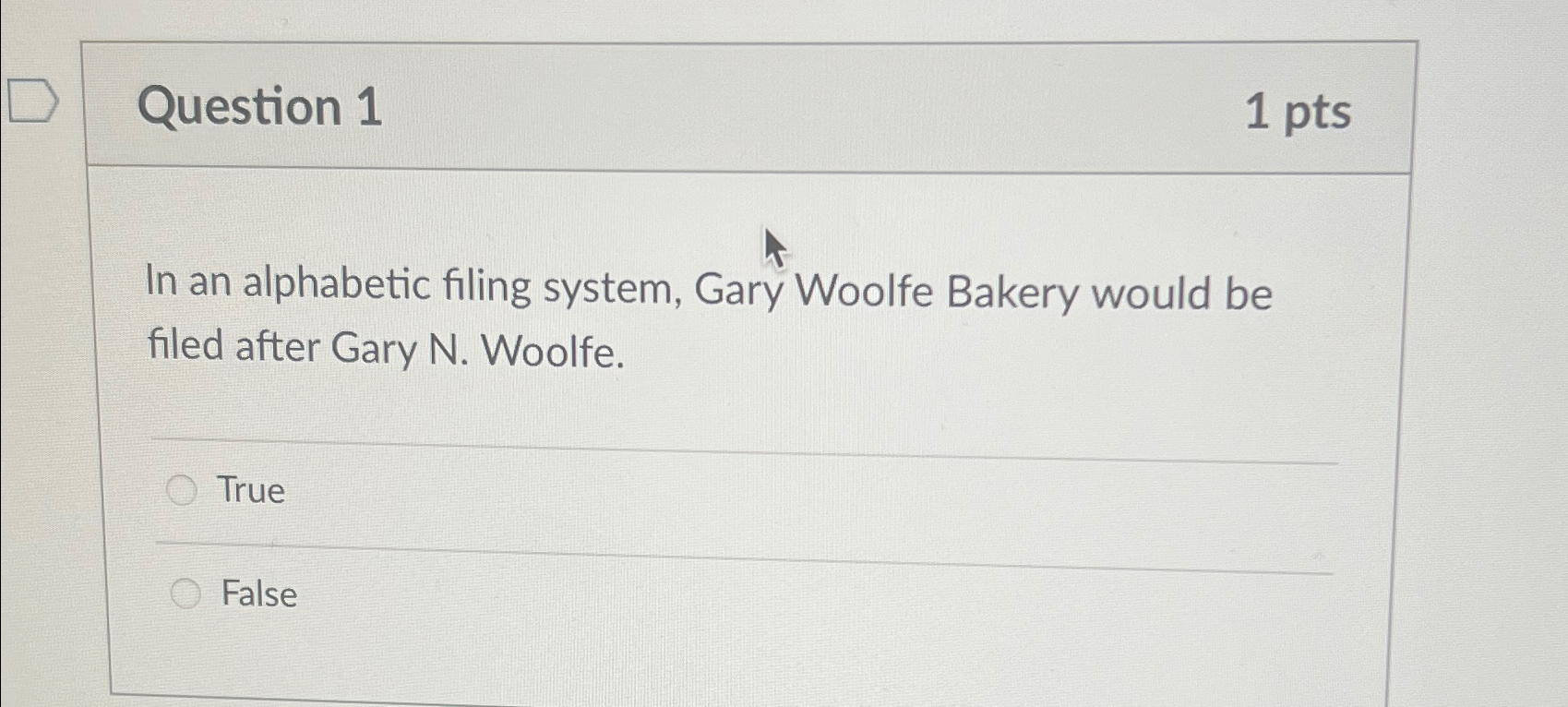 Solved Question 11 ﻿ptsIn an alphabetic filing system, Gary | Chegg.com