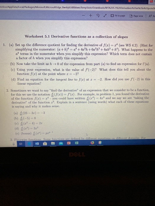 Solved Derisso/AppData/local/Packages/Microsoft Microsoft | Chegg.com