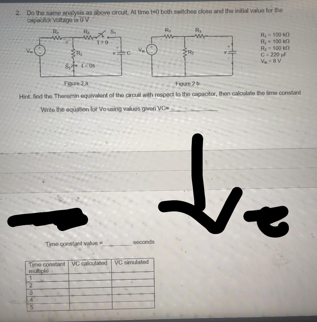 Solved Pre-lab questions 1. Calculate the time constant for | Chegg.com