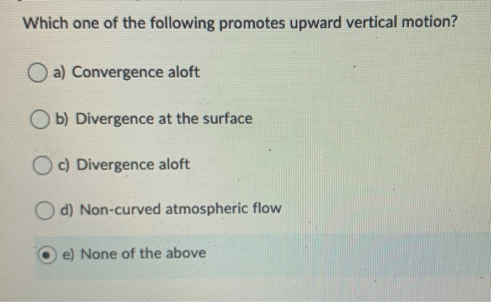 Solved Which one of the following promotes upward vertical | Chegg.com