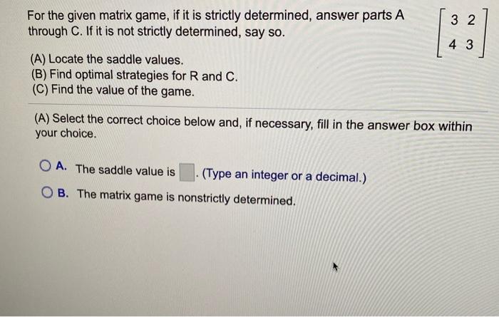 Solved 3 part questionAB & C (answers either A or B) read | Chegg.com