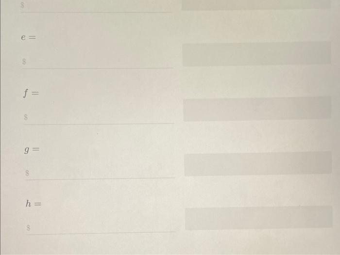 Solved Using the following table, calculate the missing | Chegg.com