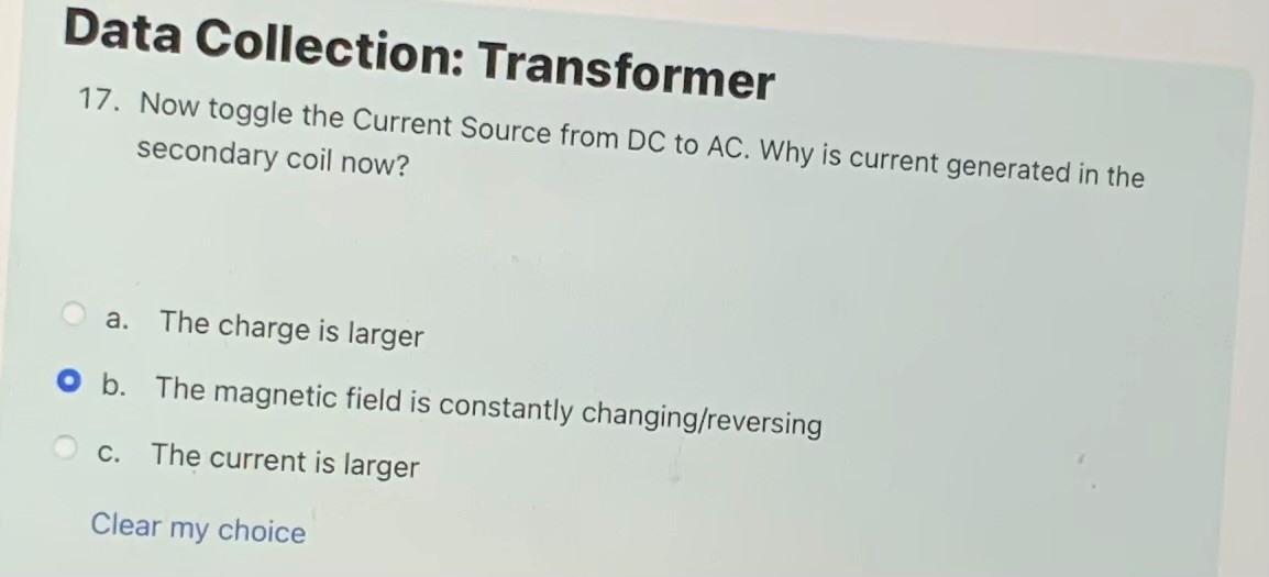 Solved Data Collection: TransformerNow toggle the Current | Chegg.com