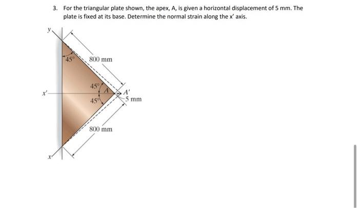 Solved For the triangular plate shown, the apex, A, is given | Chegg.com