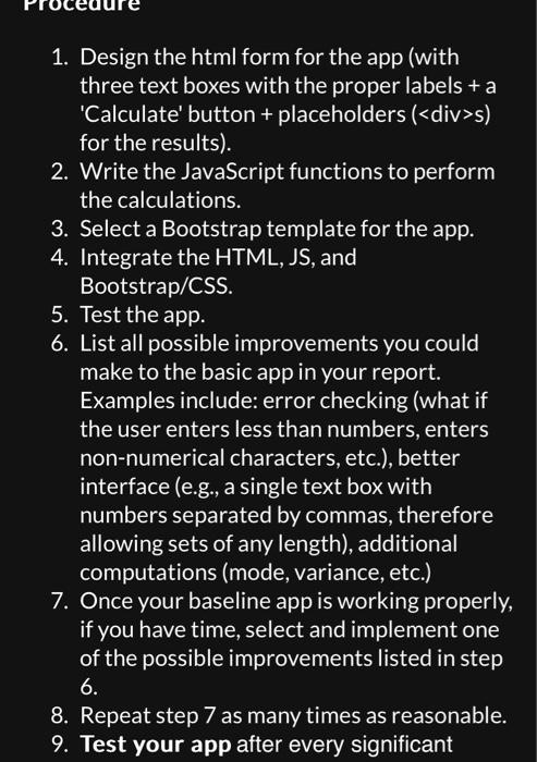 Solved Goal Design a simple, visually pleasant, | Chegg.com