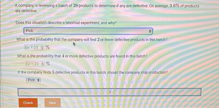 A company is reviewing a batch of 28 products to | Chegg.com