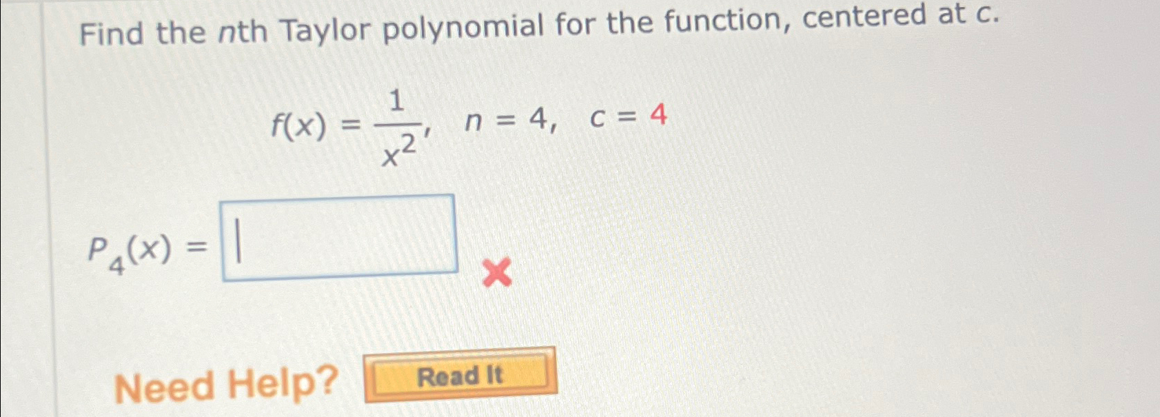 Solved Find the nth Taylor polynomial for the function, | Chegg.com