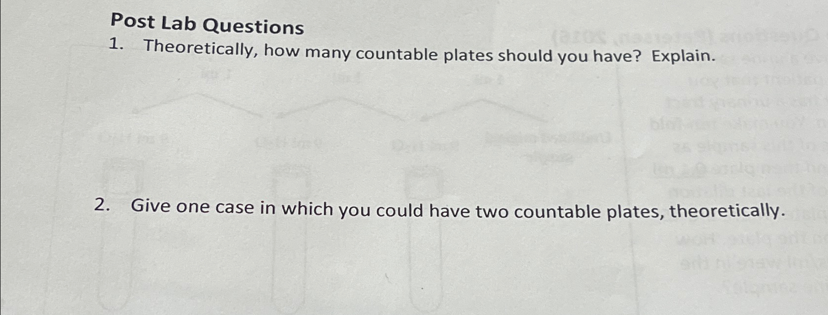 Solved Post Lab QuestionsTheoretically, how many countable | Chegg.com