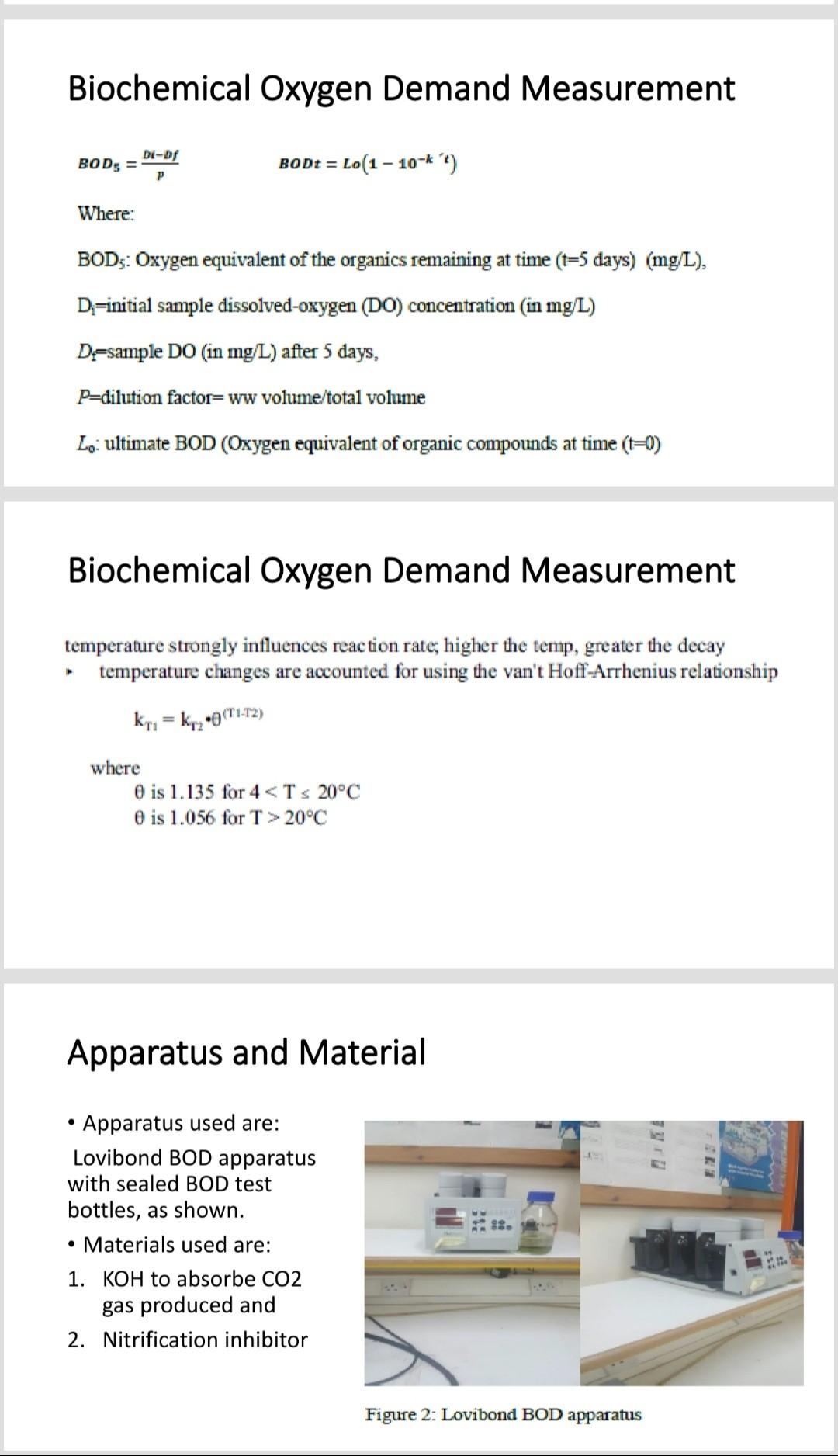 Solved Biochemical Oxygen Demand Measurement There are two | Chegg.com