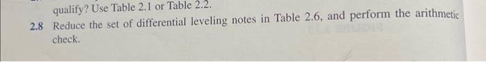 Solved 2.8 Reduce the set of differential leveling notes in | Chegg.com