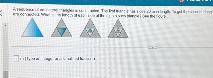 Solved A sequence of equilateral triangles is constructed. | Chegg.com