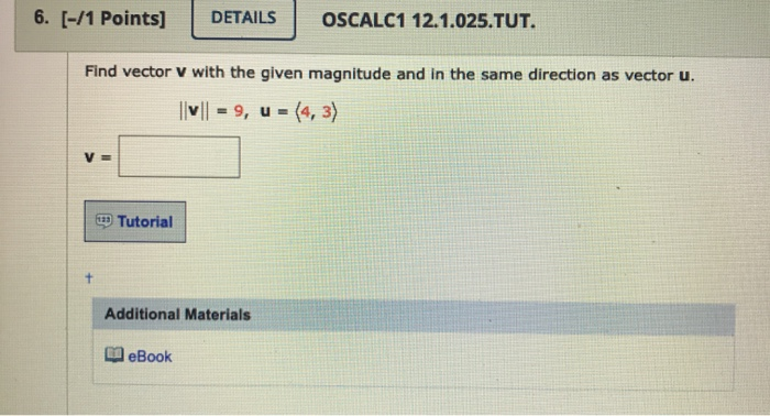 Solved find the vector v with the given magnitude and in the | Chegg.com