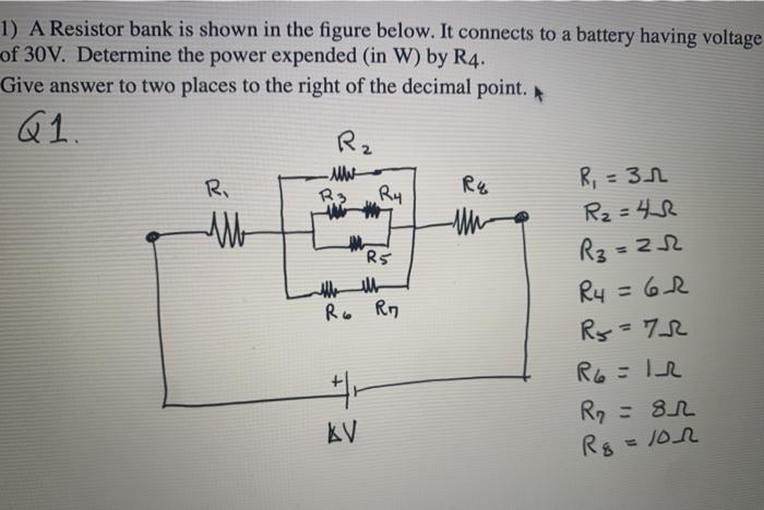 Solved 1) A Resistor bank is shown in the figure below. It | Chegg.com