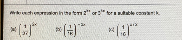 Solved 4.1.1 Write each expression in the form 2 * or 3h* | Chegg.com
