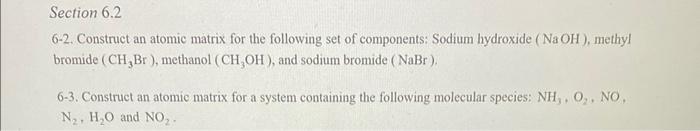 6-2. Construct an atomic matrix for the following set | Chegg.com