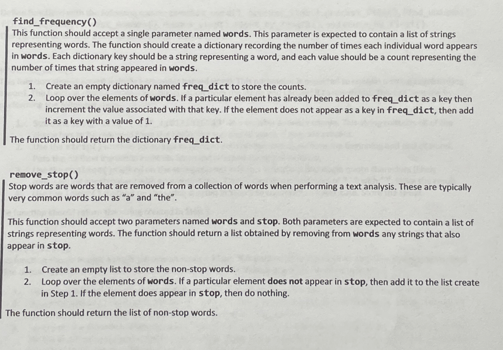 Solved find_frequency()This function should accept a single | Chegg.com