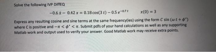 Solved Solve the following IVP DiffEQ -0.6 - 0.42 x = 0.18 | Chegg.com