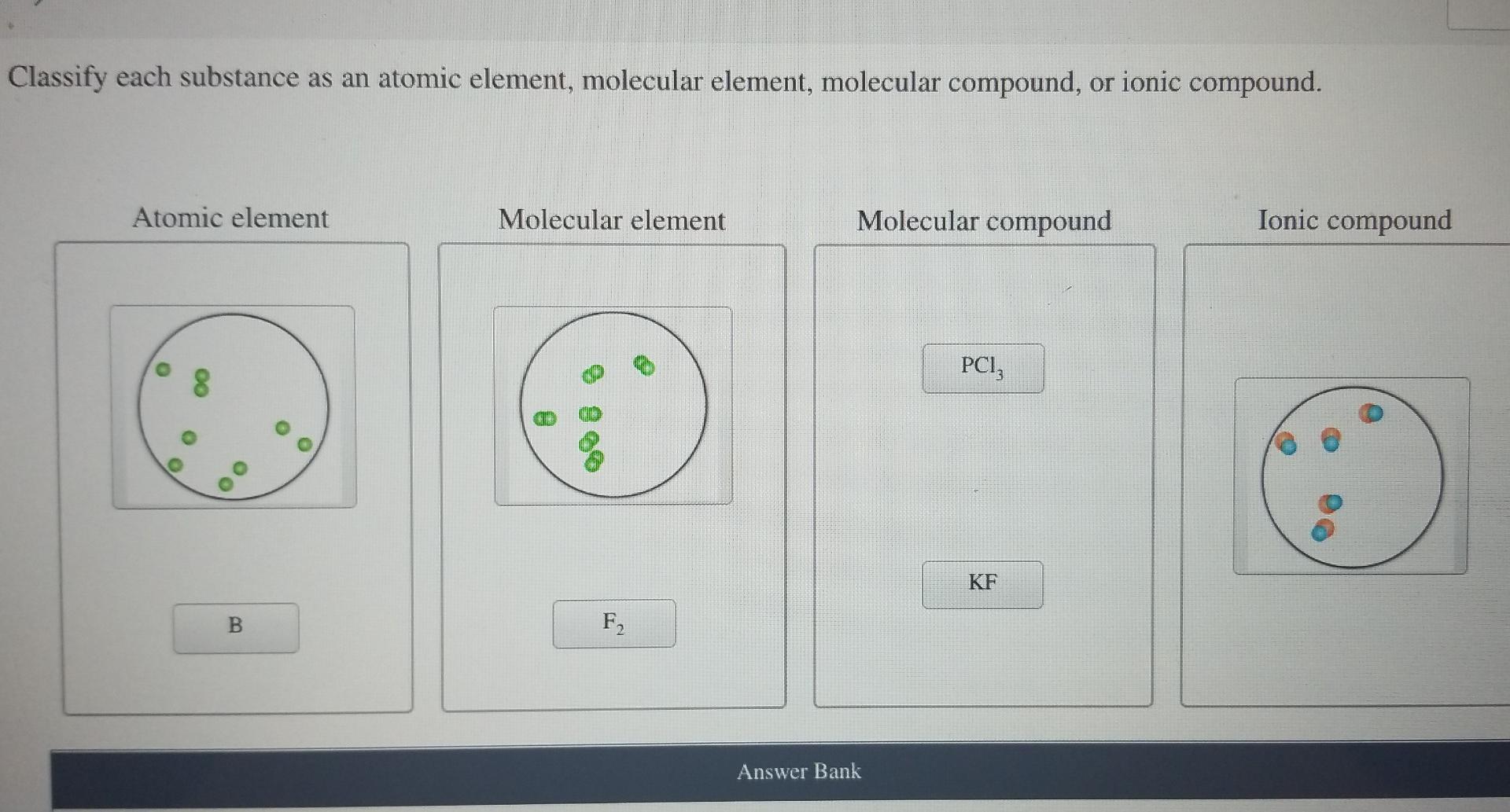 Solved Classify each substance as an atomic element, | Chegg.com