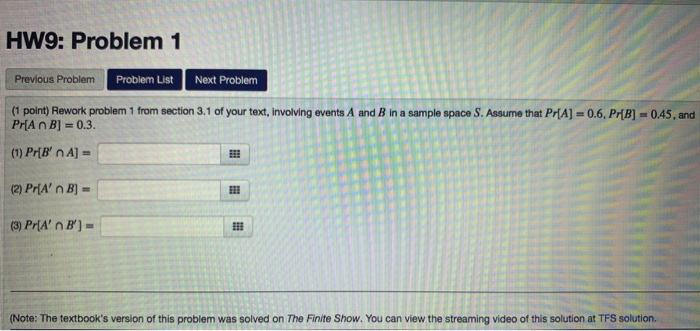 Solved HW9: Problem 1 Previous Problem Problem List Next | Chegg.com