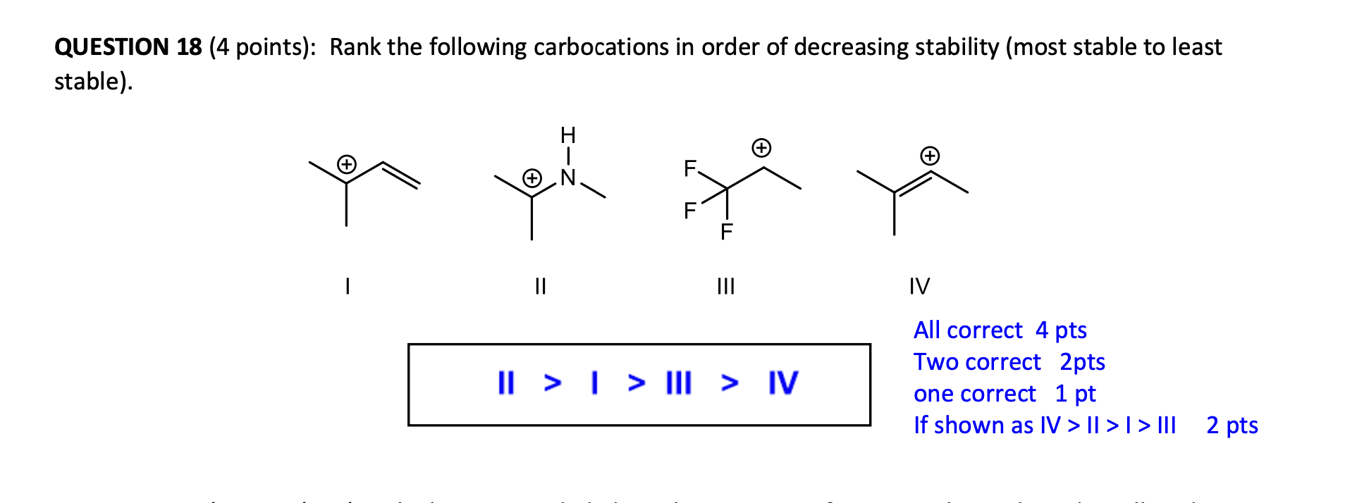 Solved QUESTION 18 (4 ﻿points): Rank the following | Chegg.com