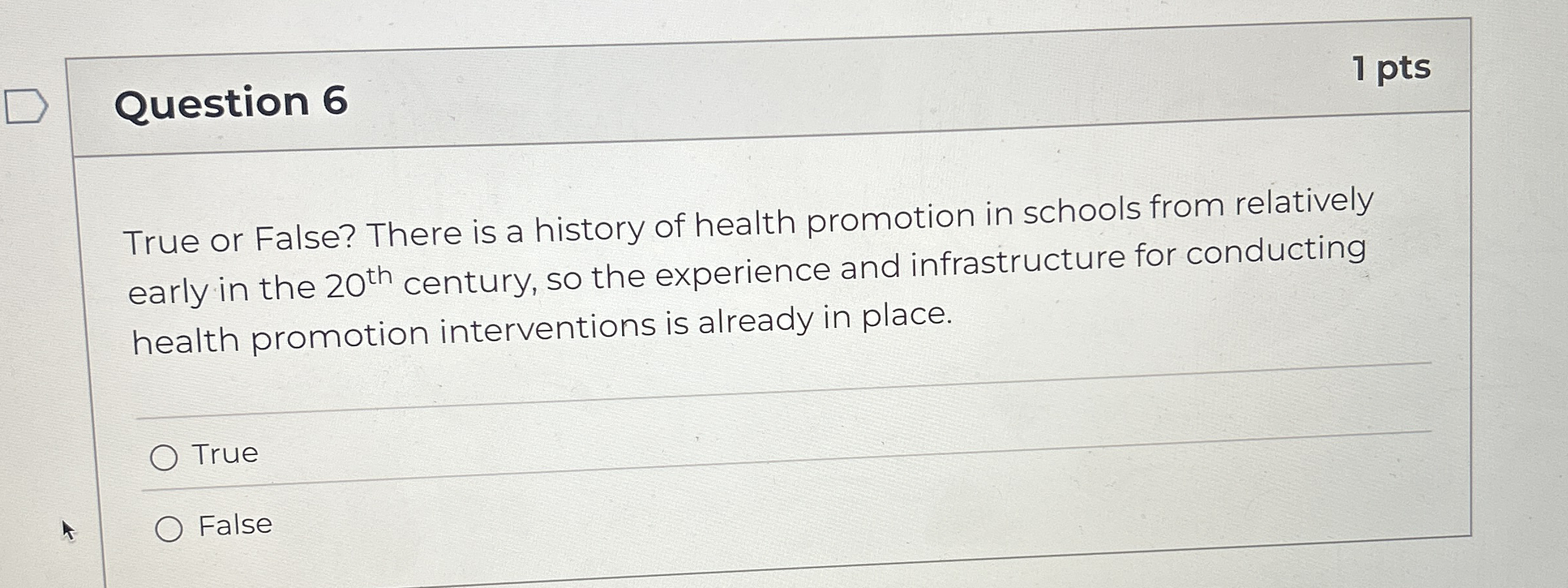 Solved Question 61 ﻿ptsTrue or False? There is a history of | Chegg.com