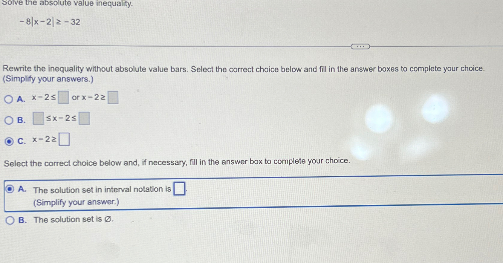 Solved Solve the absolute value | Chegg.com