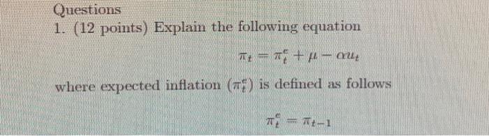 Solved Questions 1. ( 12 points) Explain the following | Chegg.com