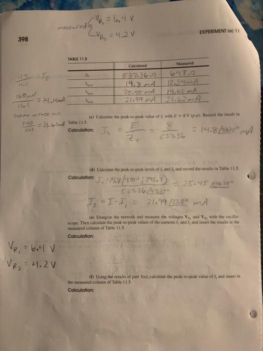 Solved Part 3 R-L-C Series-Parallel Network (a) Construct | Chegg.com