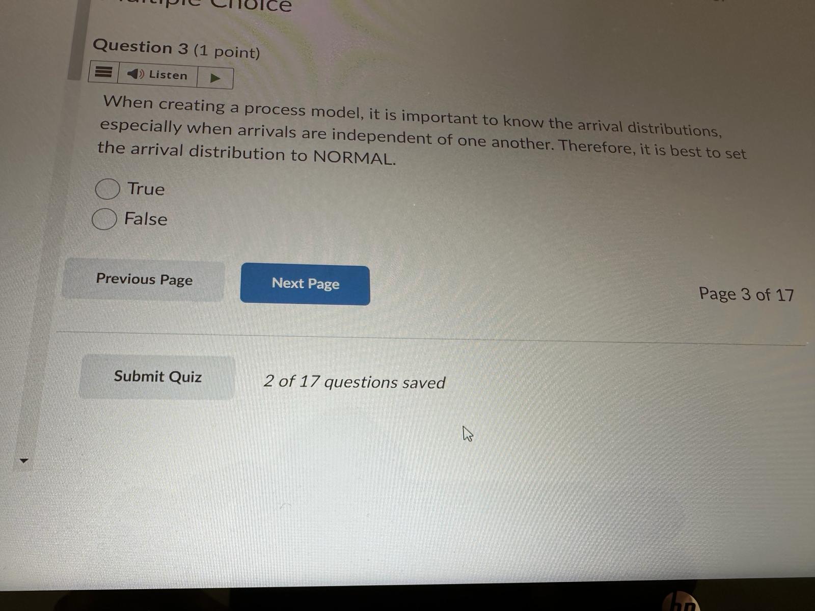 Solved Question 3 (1 ﻿point)When creating a process model, | Chegg.com