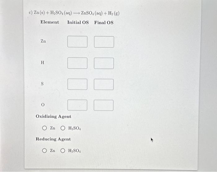 Solved For each of the reactions below, determine the | Chegg.com