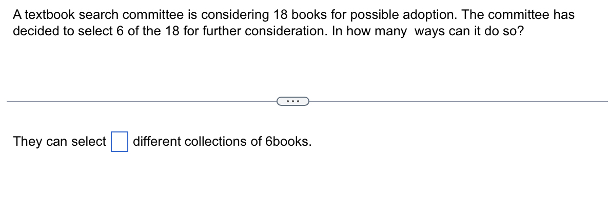 Solved A textbook search committee is considering 18 ﻿books | Chegg.com