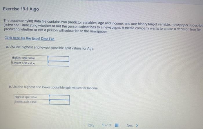 [Solved]: The accompanying data file contains two predictor