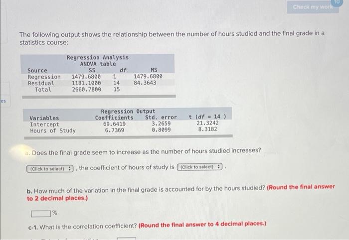 Solved Check my work The following output shows the | Chegg.com