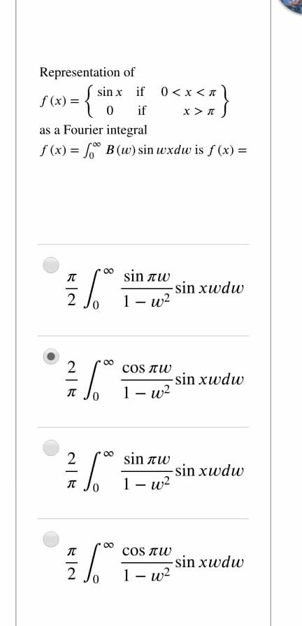 Solved Representation of sin x if 0 | Chegg.com