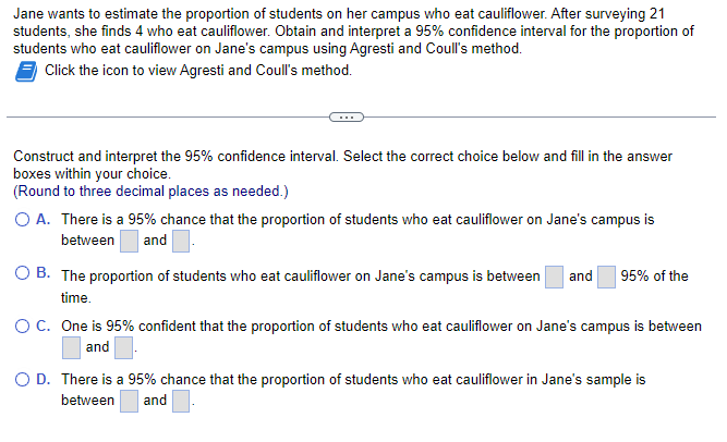 Solved Jane wants to estimate the proportion of students on | Chegg.com