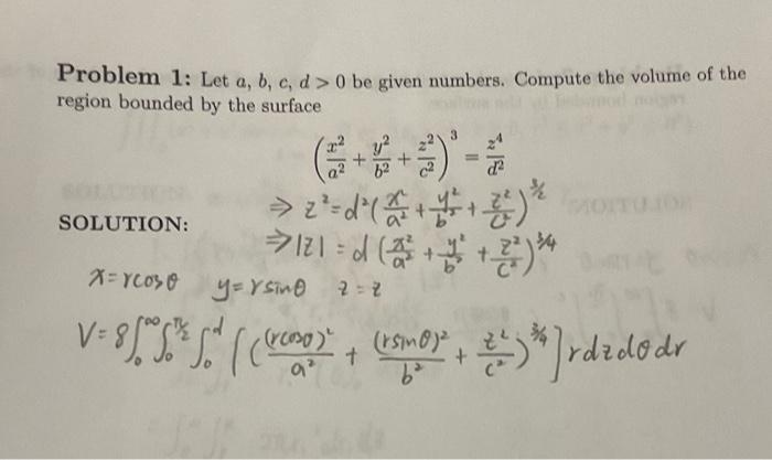 Problem 1: Let a,b,c,d>0 be given numbers. Compute | Chegg.com