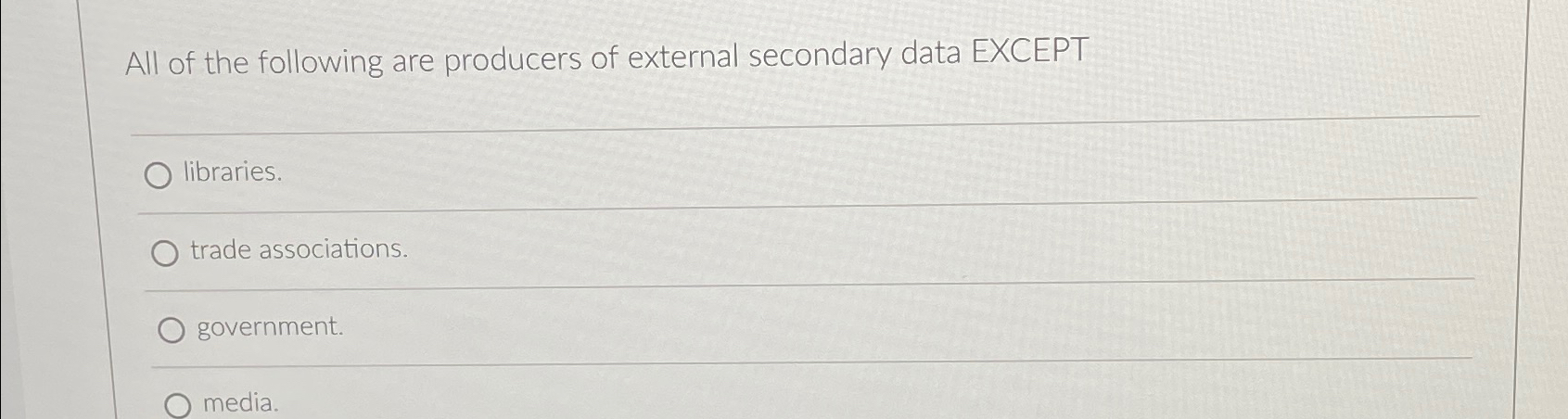 Solved All of the following are producers of external | Chegg.com