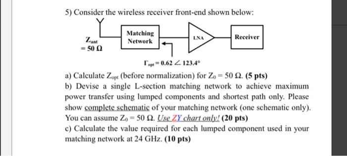 Solved 5) Consider the wireless receiver front-end shown | Chegg.com