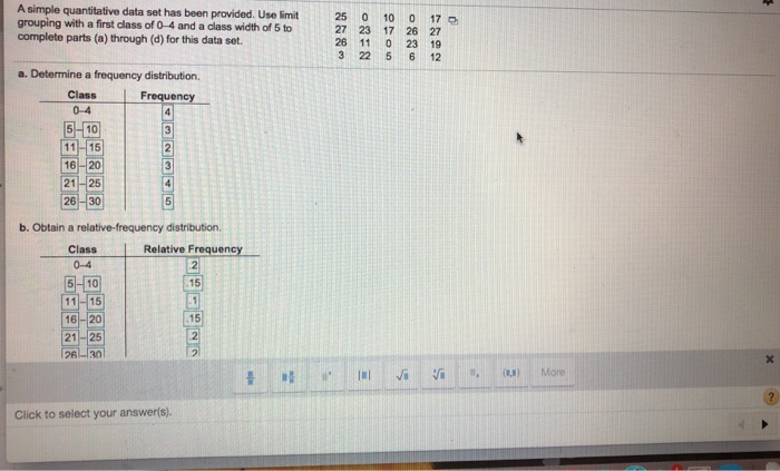 Solved A Simple Quantitative Data Set Has Been Provided Use 