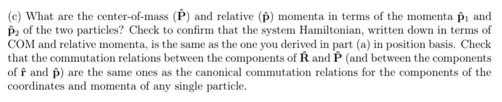 Solved The quantum two-body problem. A system consists of | Chegg.com