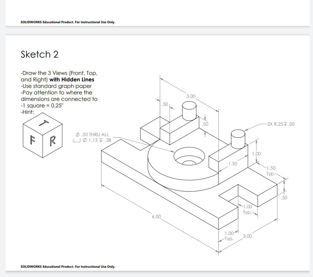 Solved SOLIDWORKS Educational Product. For instructional Use | Chegg.com