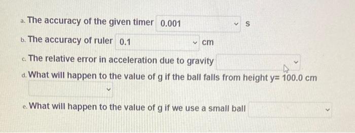 Solved QUESTIONS A Free Fall experiment was performed by a | Chegg.com