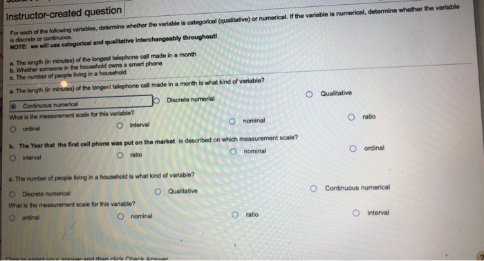 Solved Instructor-created question For each of the following | Chegg.com