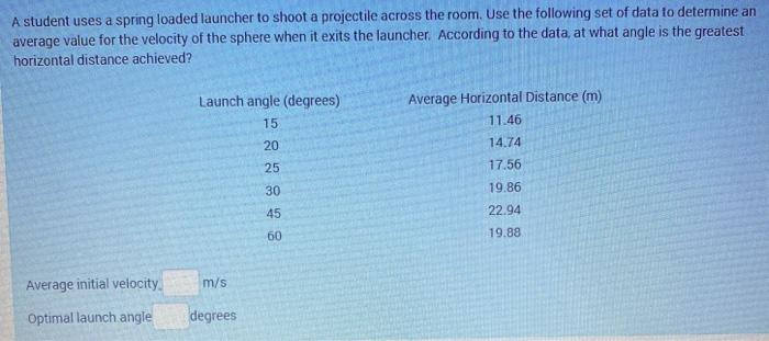 Solved A student uses a spring loaded launcher to shoot a | Chegg.com
