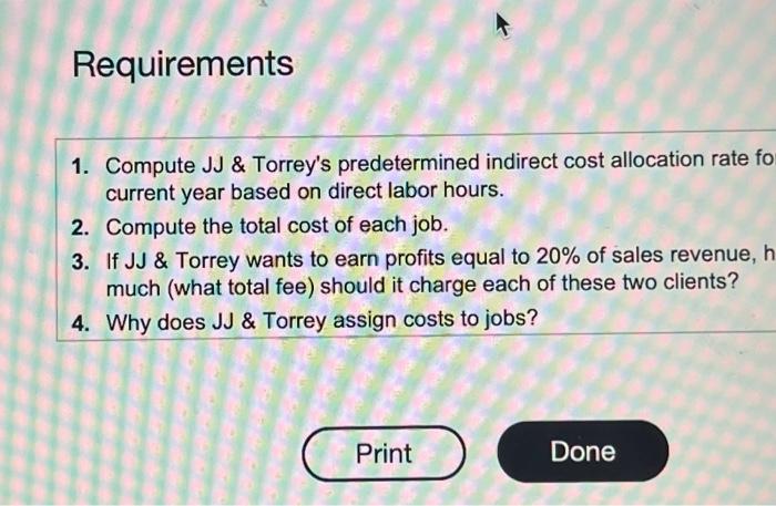 Solved JJ \& Torrey is an advertising agency. The firm uses | Chegg.com