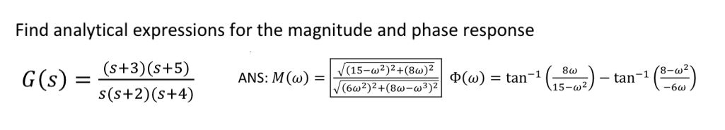 Solved Find analytical expressions for the magnitude and | Chegg.com