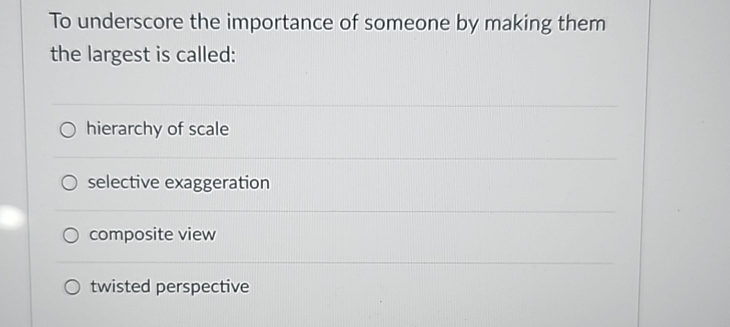 Solved To underscore the importance of someone by making | Chegg.com